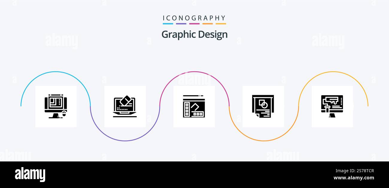 Graphic Design Glyph 5 Icon Pack Including layout . tool . writer ...