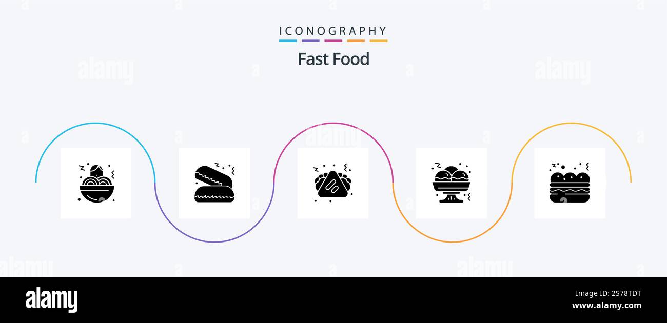 Fast Food Glyph 5 Icon Pack Including . food. junk food. fast food ...