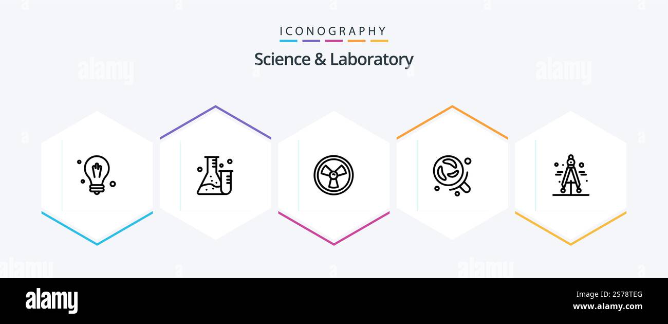 Science 25 Line icon pack including . divider. chemist. compass ...