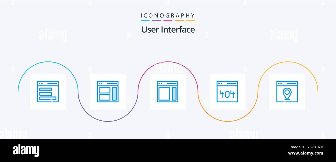 User Interface Blue 5 Icon Pack Including map. communication. sidebar ...