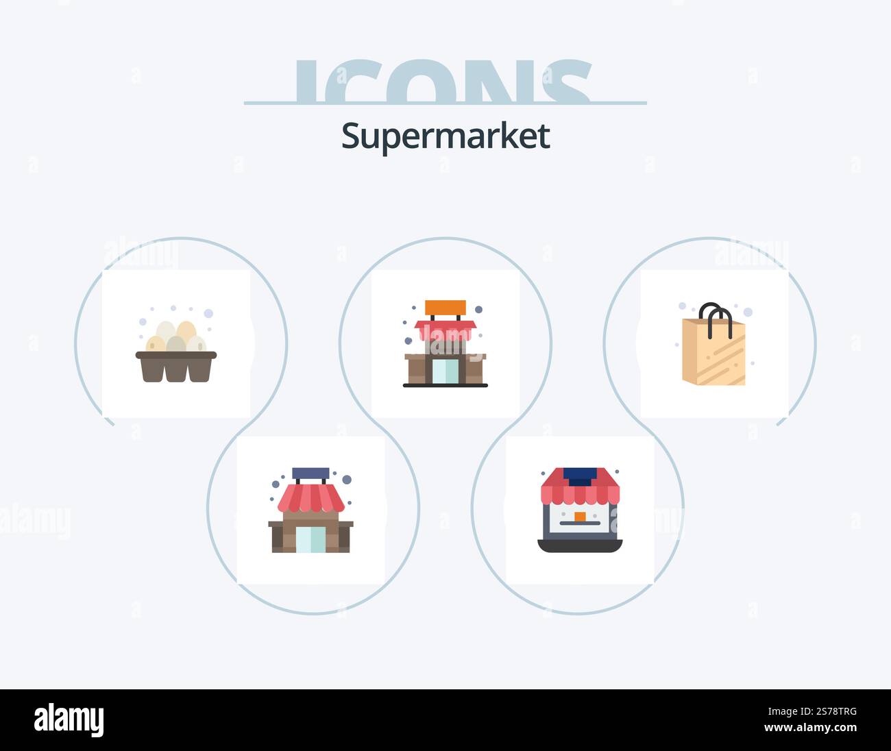 Supermarket Flat Icon Pack 5 Icon Design. . . groceries. supermarket ...