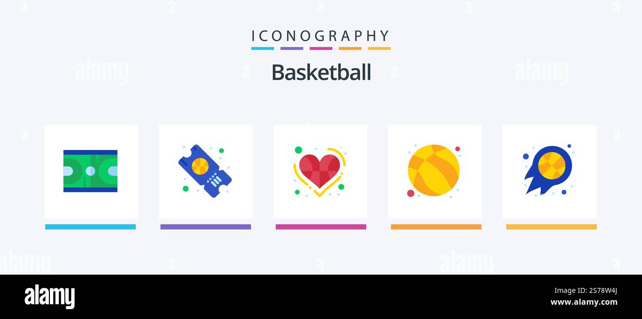 Basketball Flat 5 Icon Pack Including exercise. game. ball. basketball ...