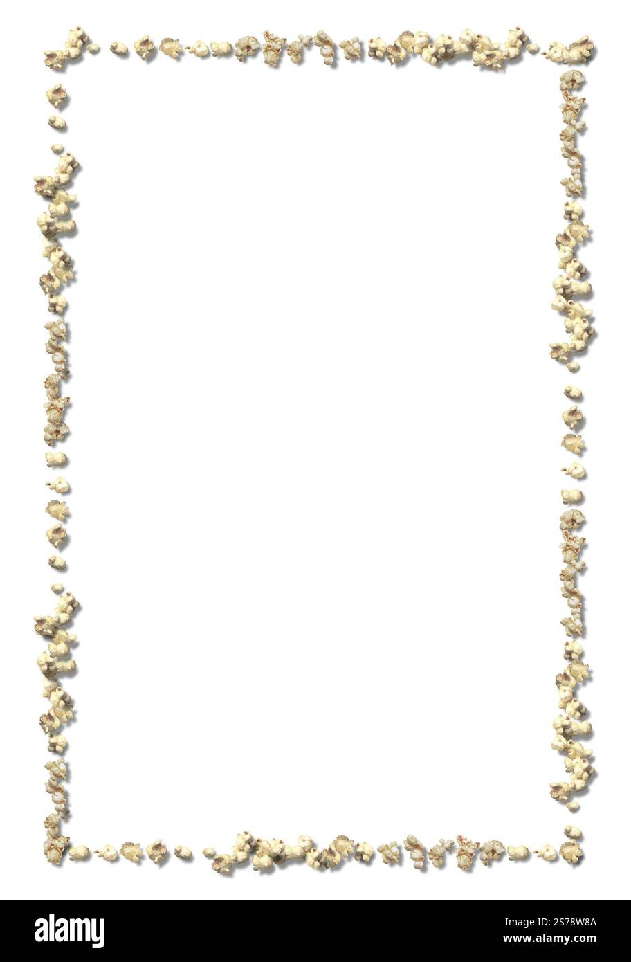 An illustration of popcorn frame on a white background Stock Photo - Alamy