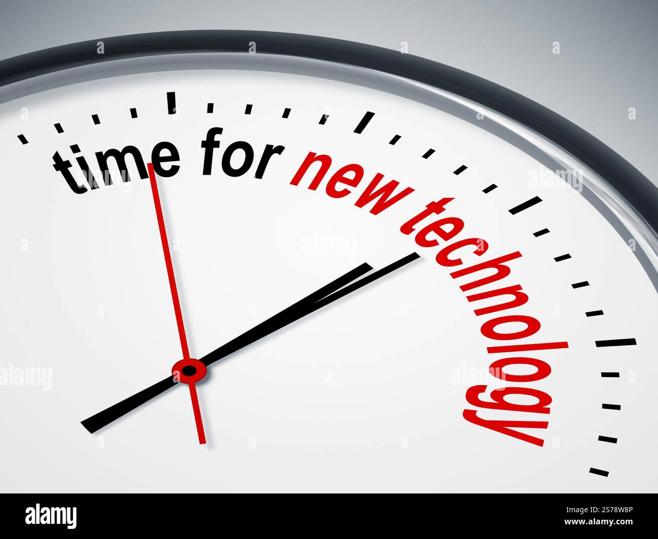 An image of a nice clock with time for new technology Stock Photo - Alamy