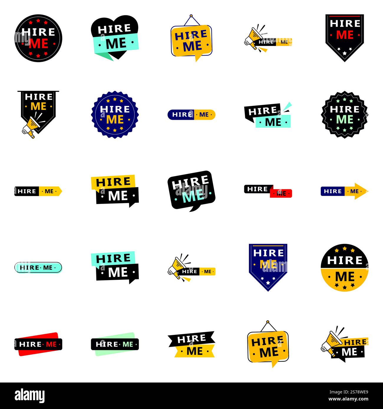 25 Eye-catching Hire Me Banners to Show Your Expertise Stock Vector ...