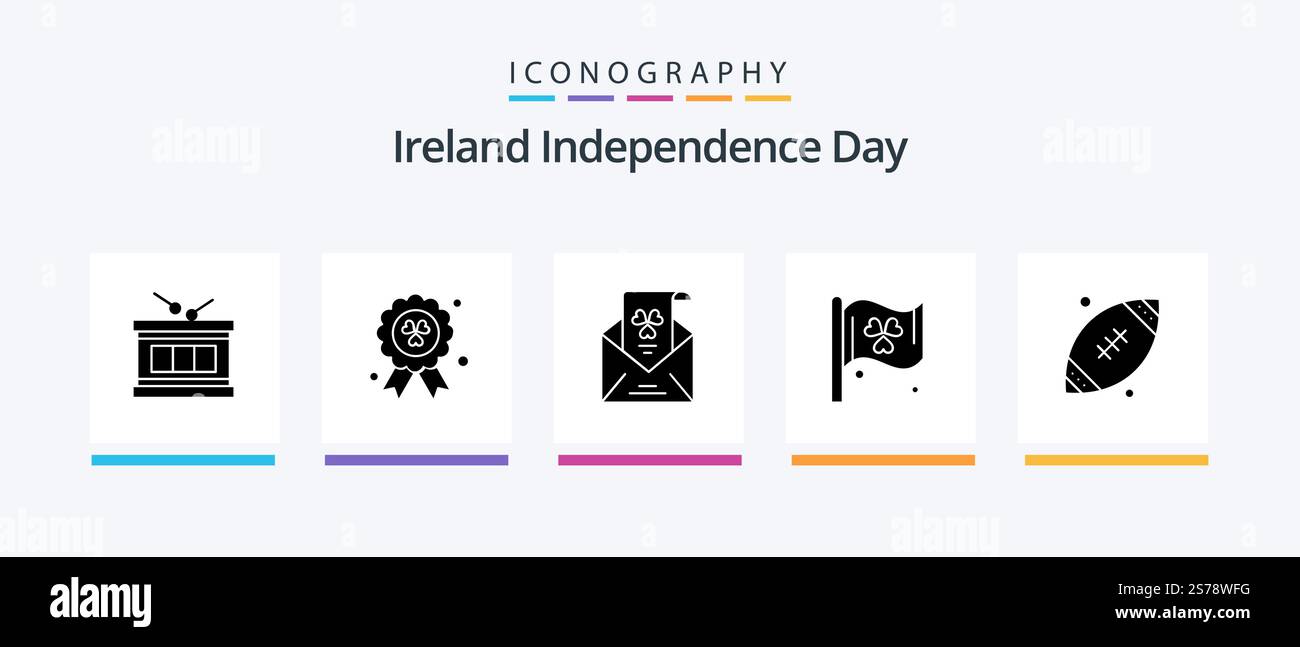 Ireland Independence Day Glyph 5 Icon Pack Including ireland. rugby ...
