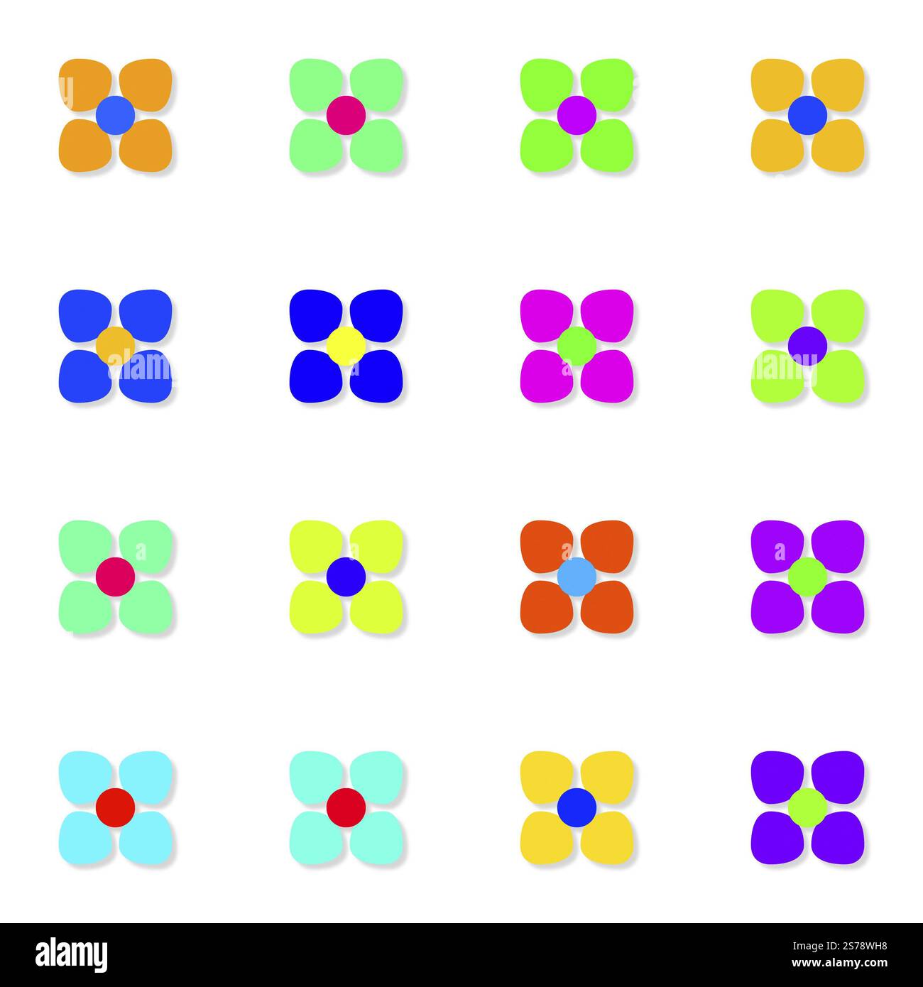 An illustration of some colorful simple flowers Stock Photo - Alamy