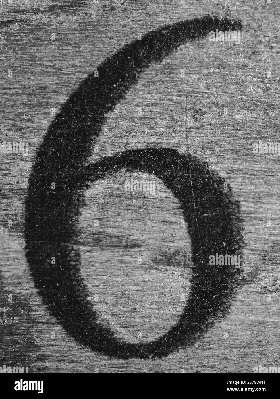 Vintage number 6, digit, anniversary, birthday, black and white, North ...