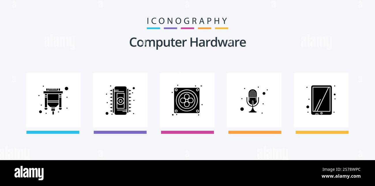 Computer Hardware Glyph 5 Icon Pack Including tablet. talk. computer ...