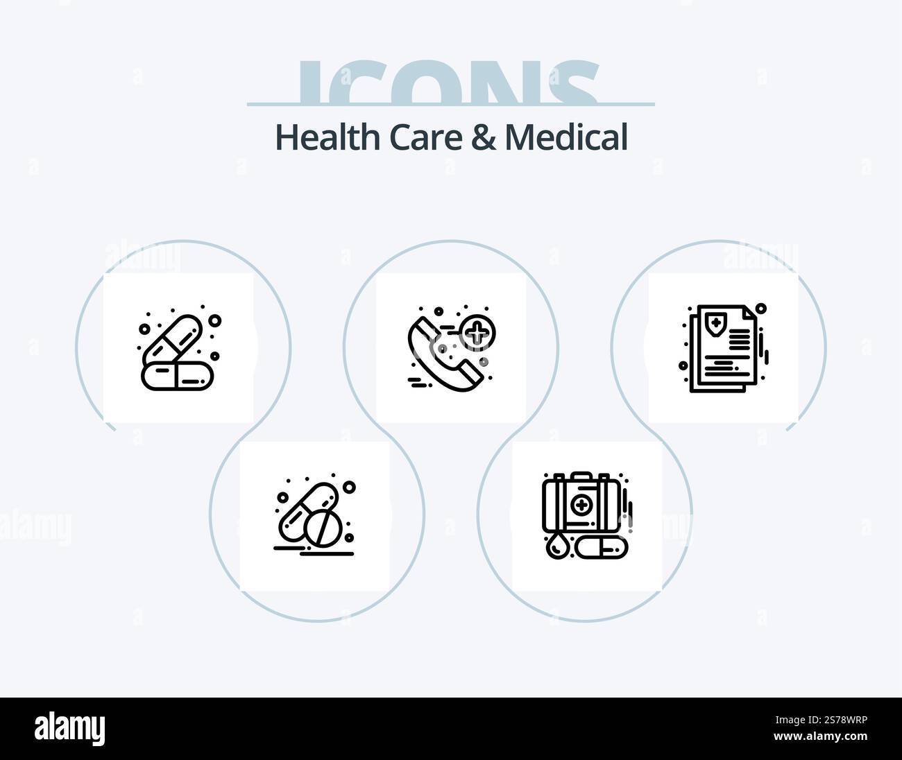 Health Care And Medical Line Icon Pack 5 Icon Design. health. hospital ...