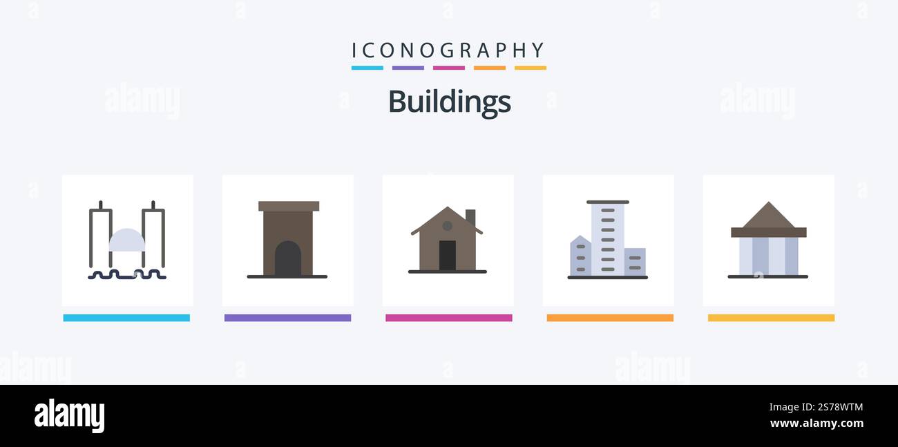 Buildings Flat 5 Icon Pack Including family. district. property. house ...