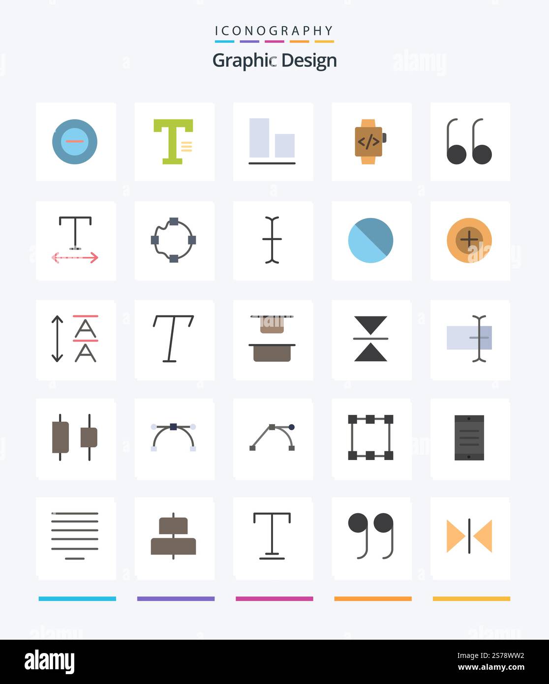 Creative Design 25 Flat icon pack Such As path. font. bottom. quotes ...