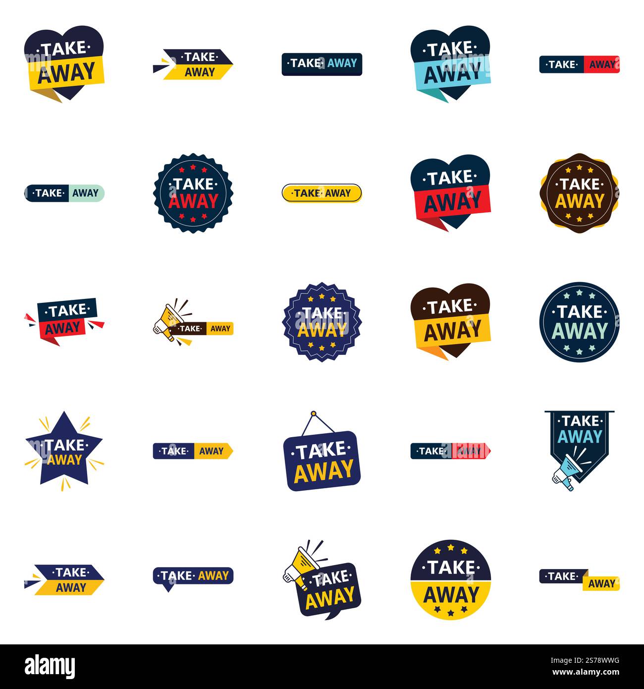 25 Stunning Vector Designs in the Take Away Bundle Perfect for Food ...