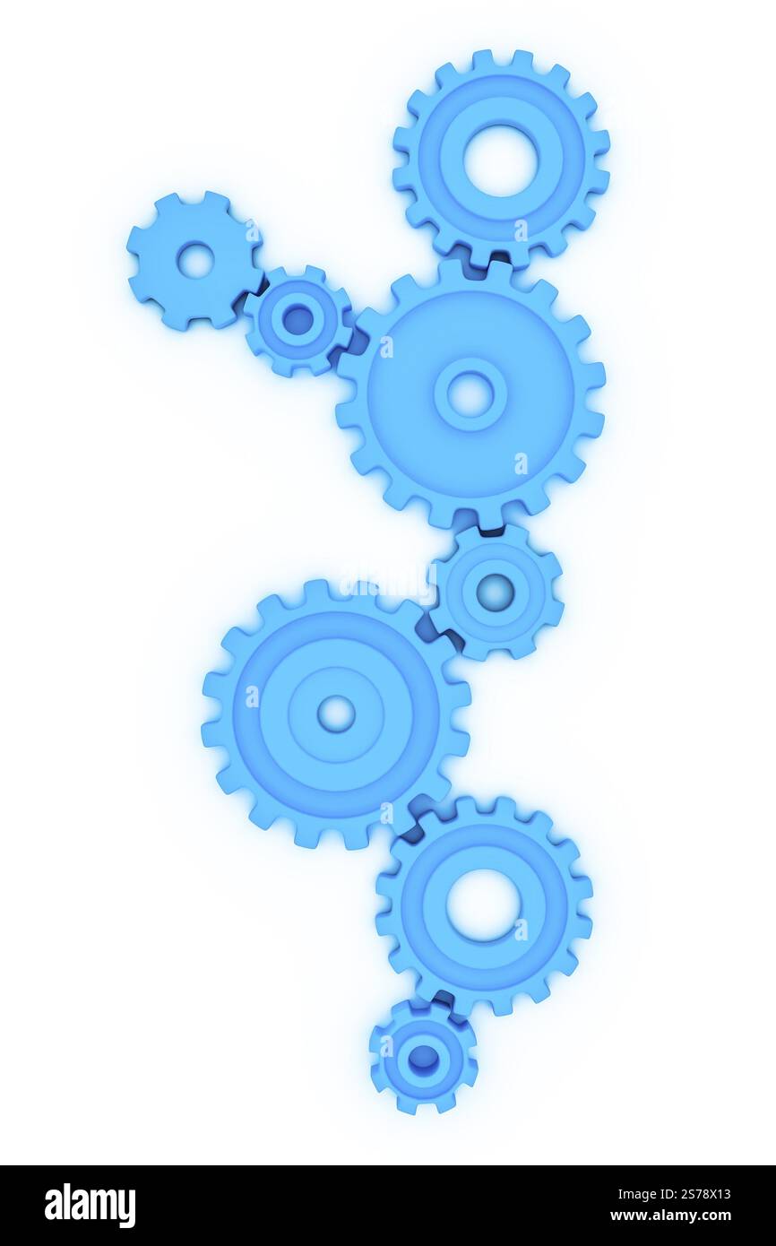 An image of a blue gears background Stock Photo - Alamy