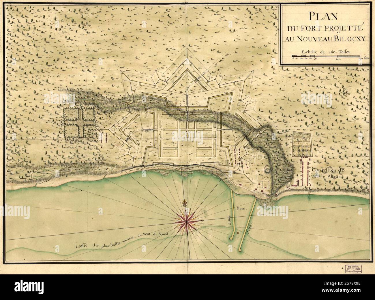 Plan du fort projetteʾ au nouveau Bilocxy. 1721 Stock Photo - Alamy