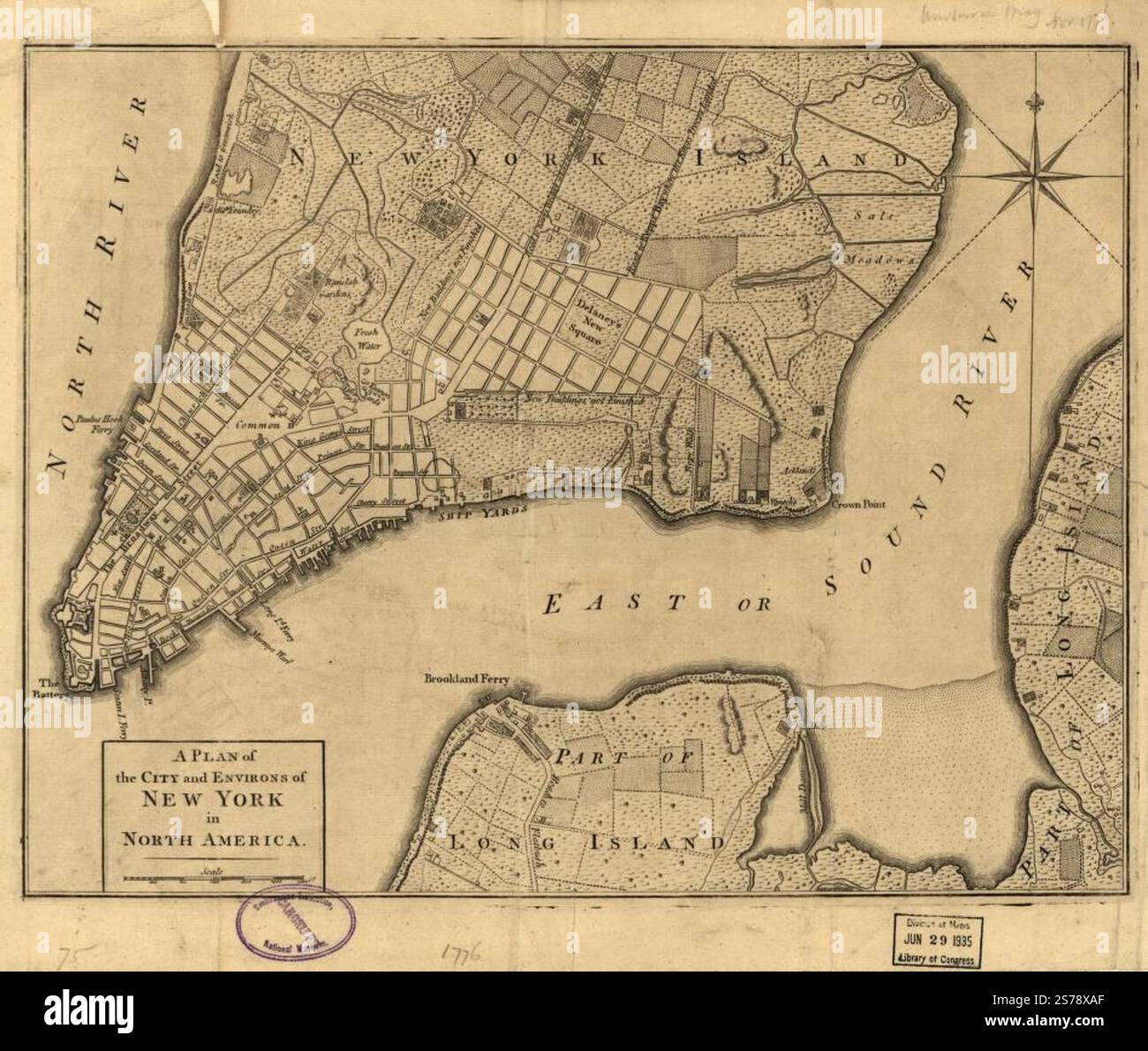 A plan of the city and environs of New York in North America. 1776 ...