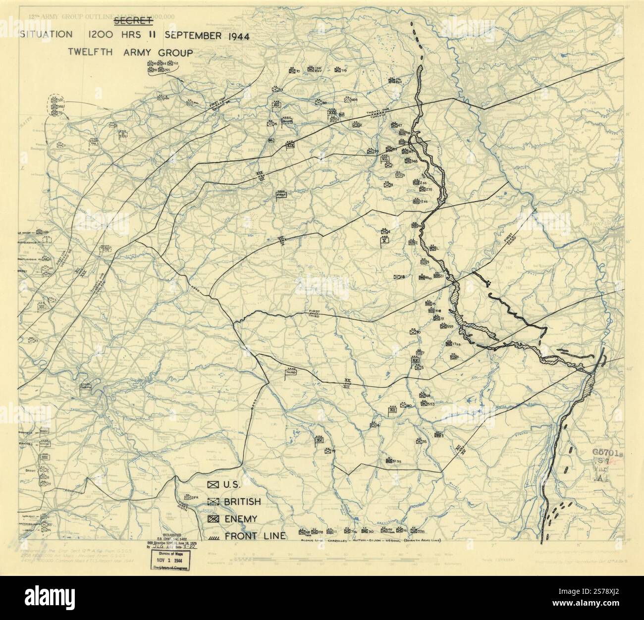[September 11, 1944], HQ Twelfth Army Group situation map. 1944 by ...