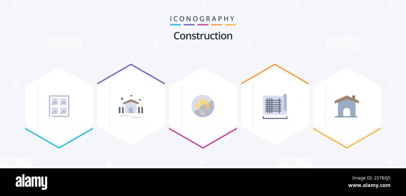 Construction 25 Flat icon pack including home. building. no. map ...