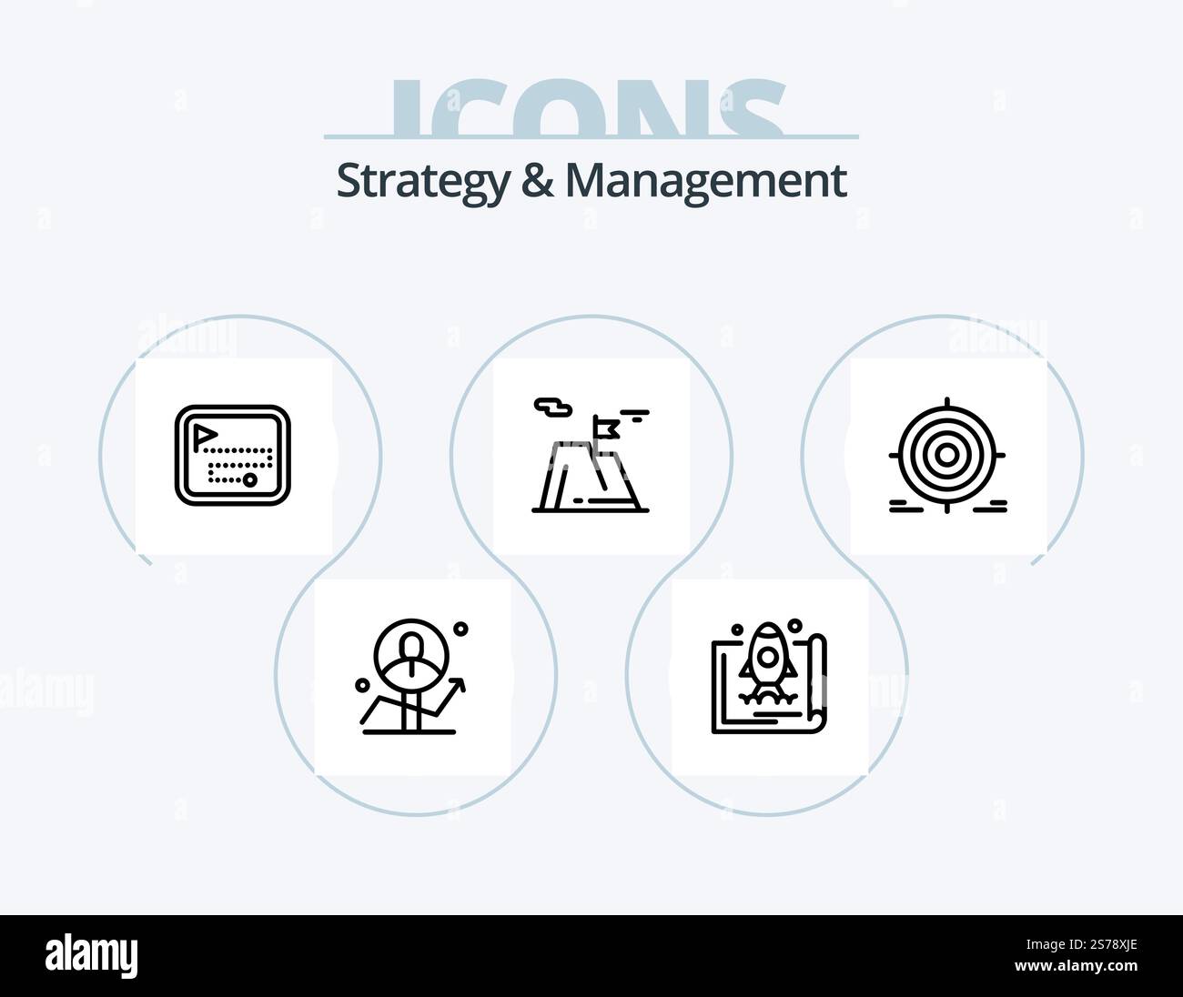 Strategy And Management Line Icon Pack 5 Icon Design. seo. setting ...