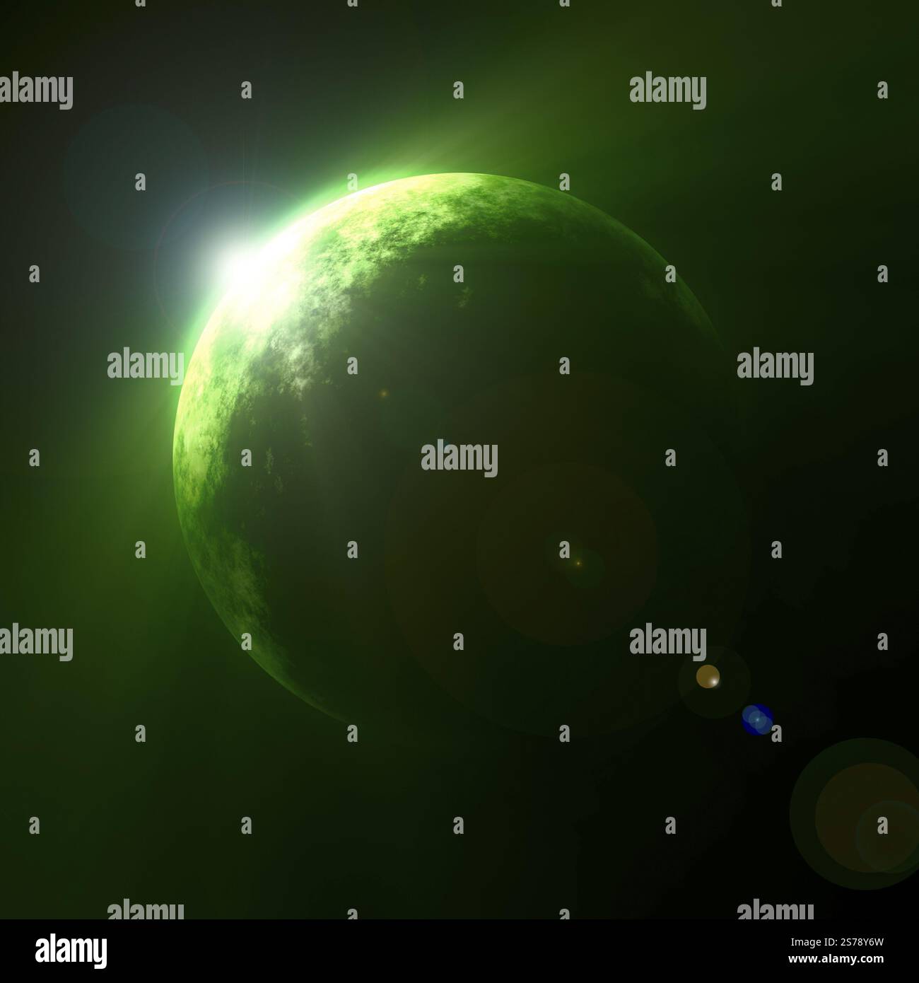An illustration of a nice green planet Stock Photo - Alamy