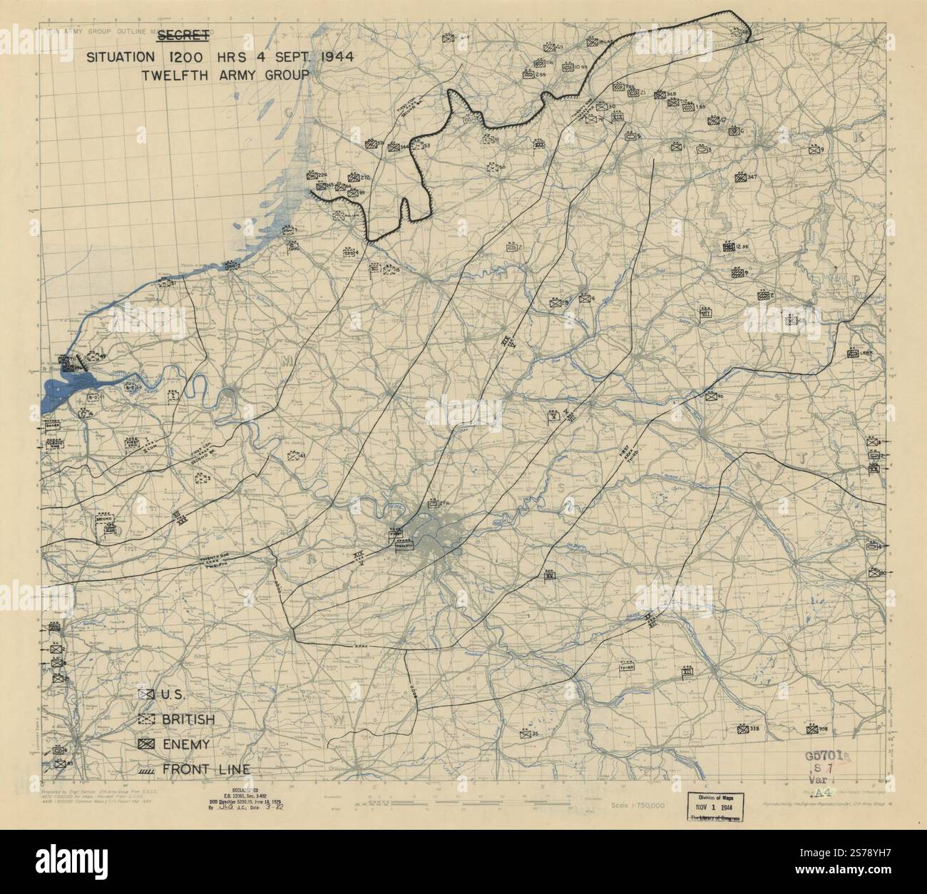 [September 4, 1944], HQ Twelfth Army Group situation map. 1944 by ...