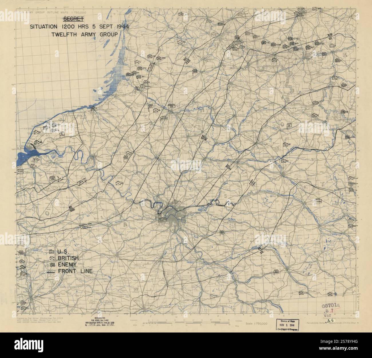 [September 5, 1944], HQ Twelfth Army Group situation map. 1944 by ...