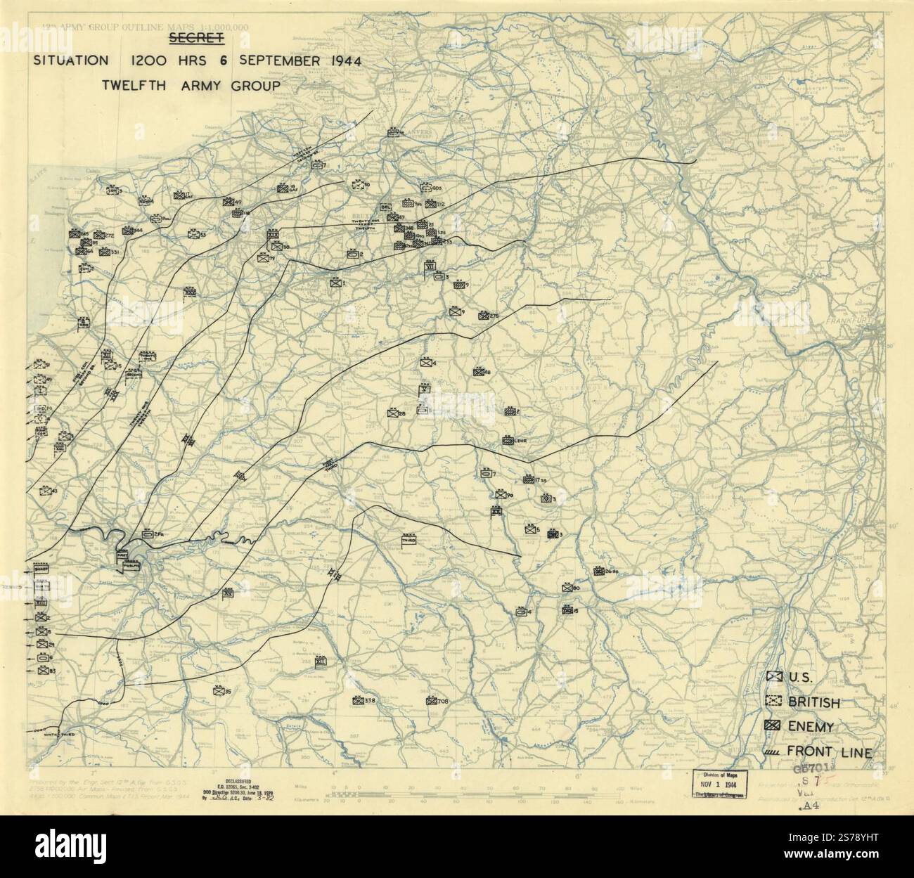 [September 6, 1944], HQ Twelfth Army Group situation map. 1944 by ...