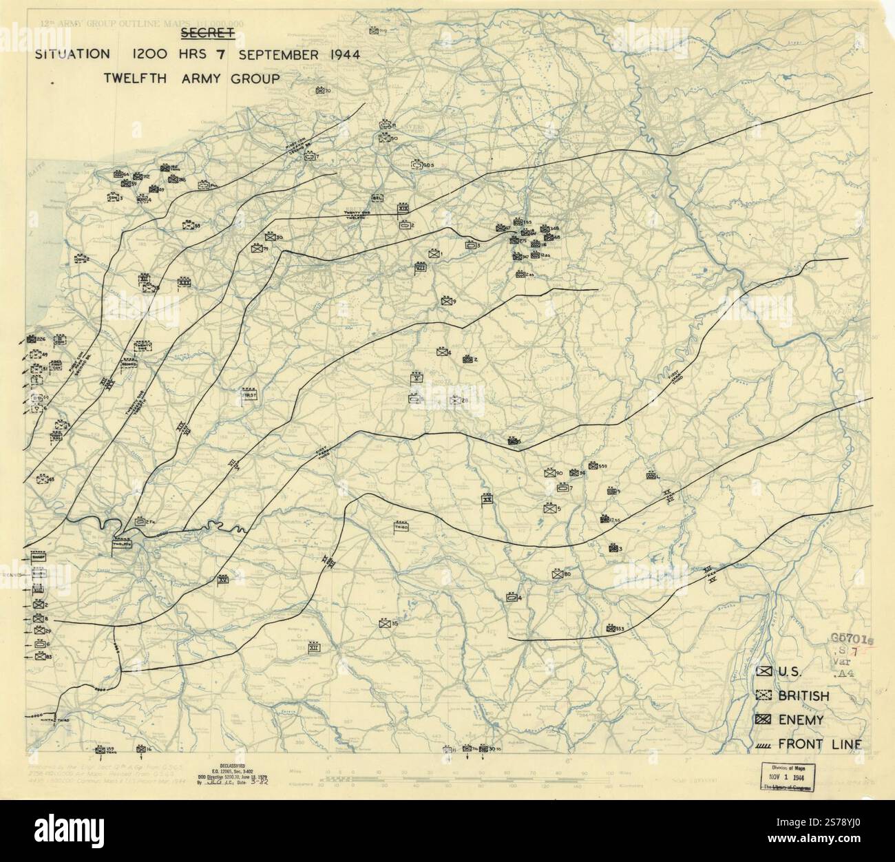 [September 7, 1944], HQ Twelfth Army Group situation map. 1944 by ...