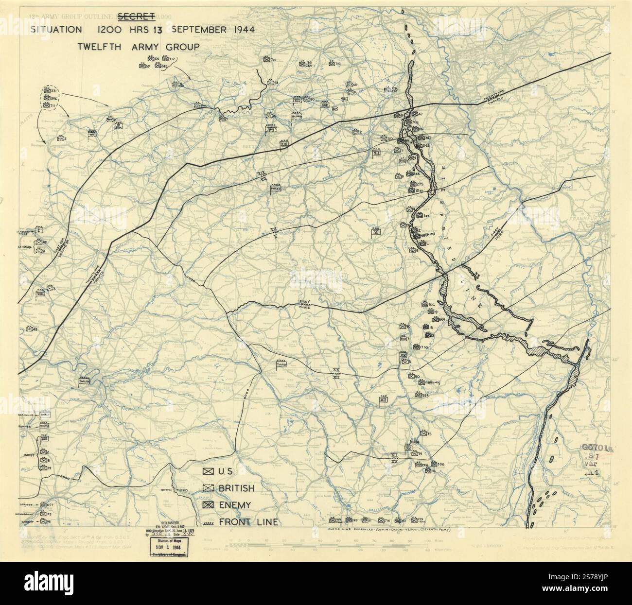 [September 13, 1944], HQ Twelfth Army Group situation map. 1944 by ...