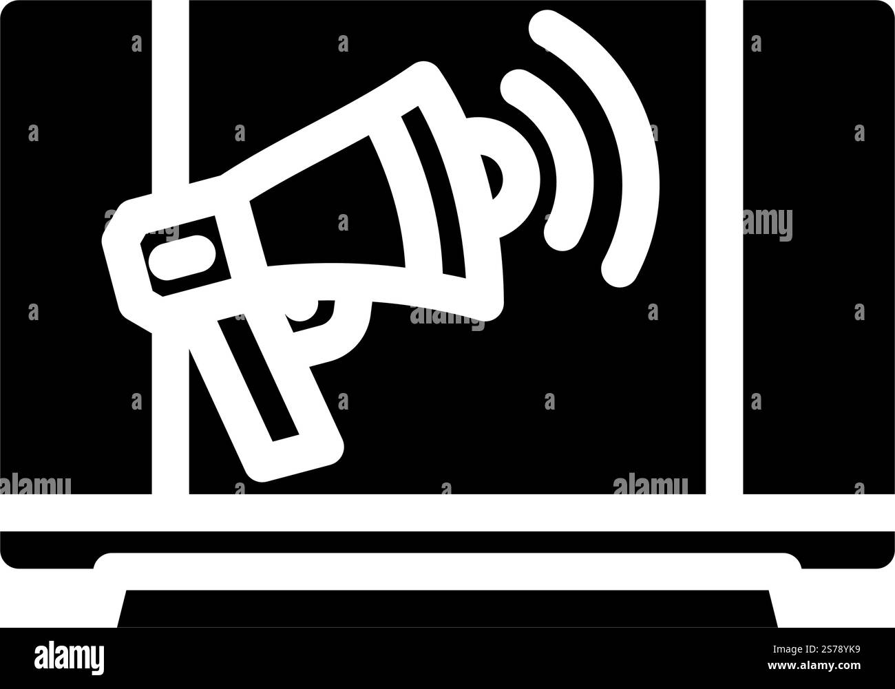 radio advertising glyph icon vector. radio advertising sign. isolated ...