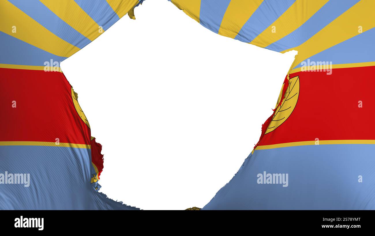 Cracked Harare, capital of Zimbabwe flag, white background, 3d ...
