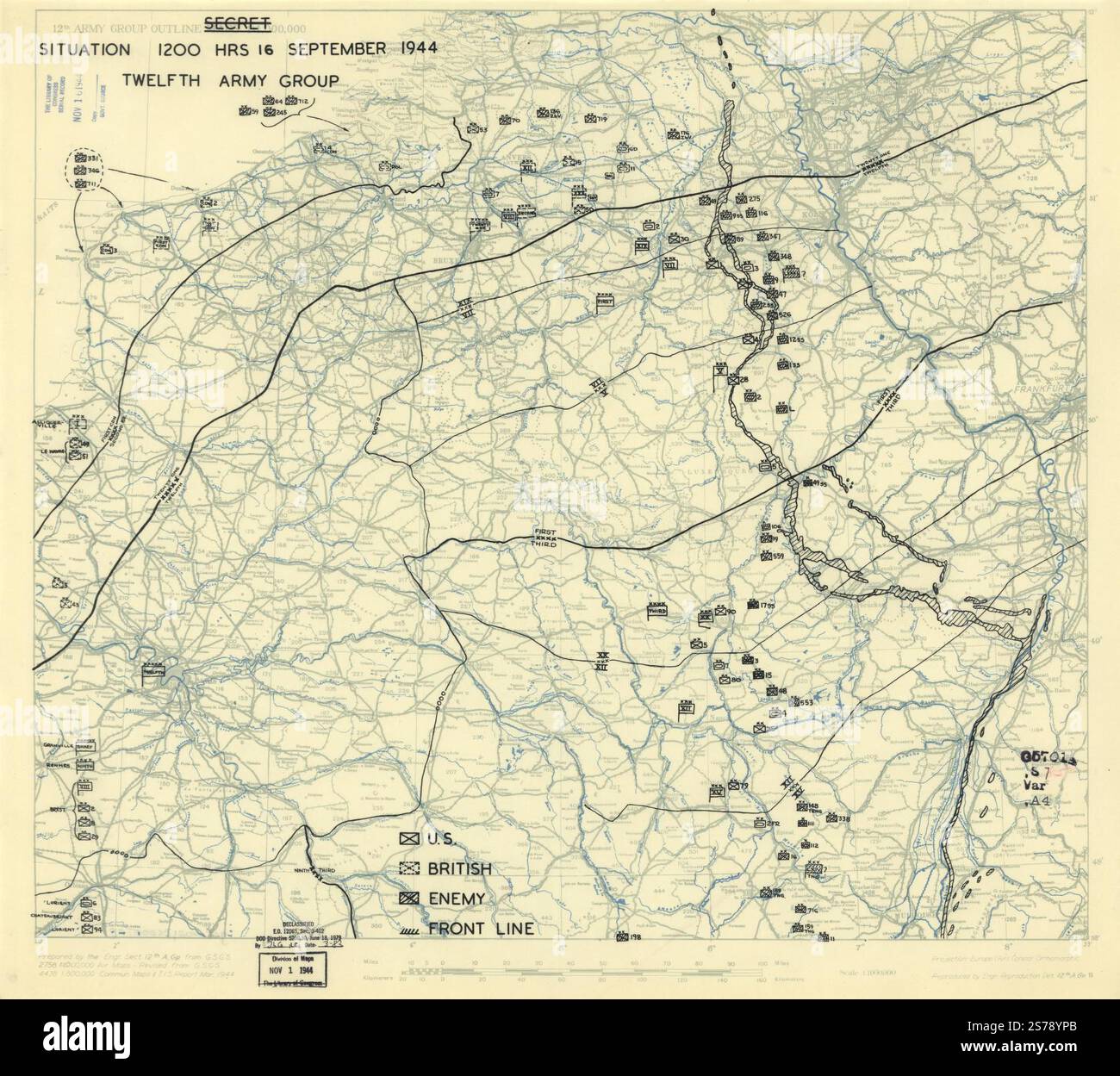 [September 16, 1944], HQ Twelfth Army Group situation map. 1944 by ...