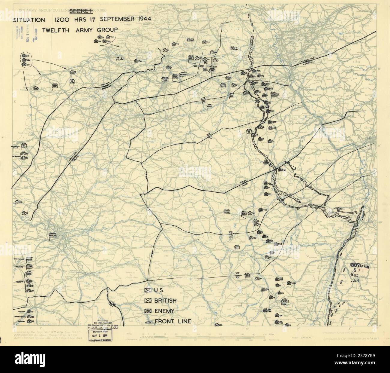 [September 17, 1944], HQ Twelfth Army Group situation map. 1944 by ...