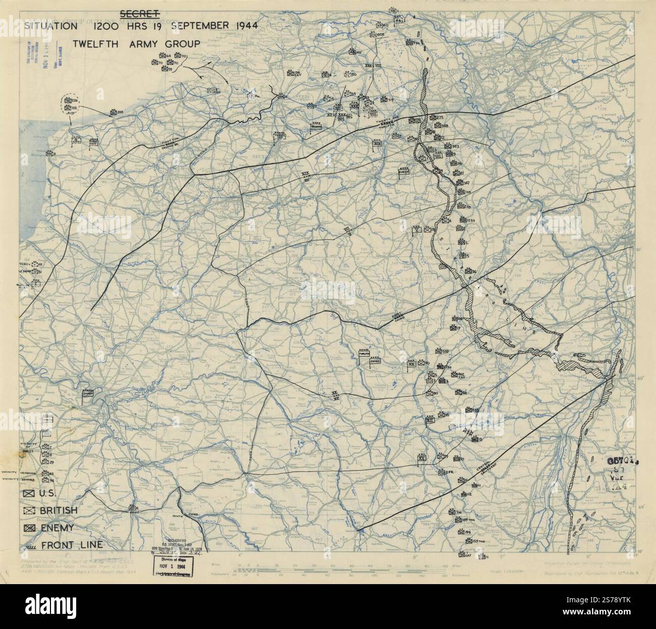 [September 19, 1944], HQ Twelfth Army Group situation map. 1944 by ...