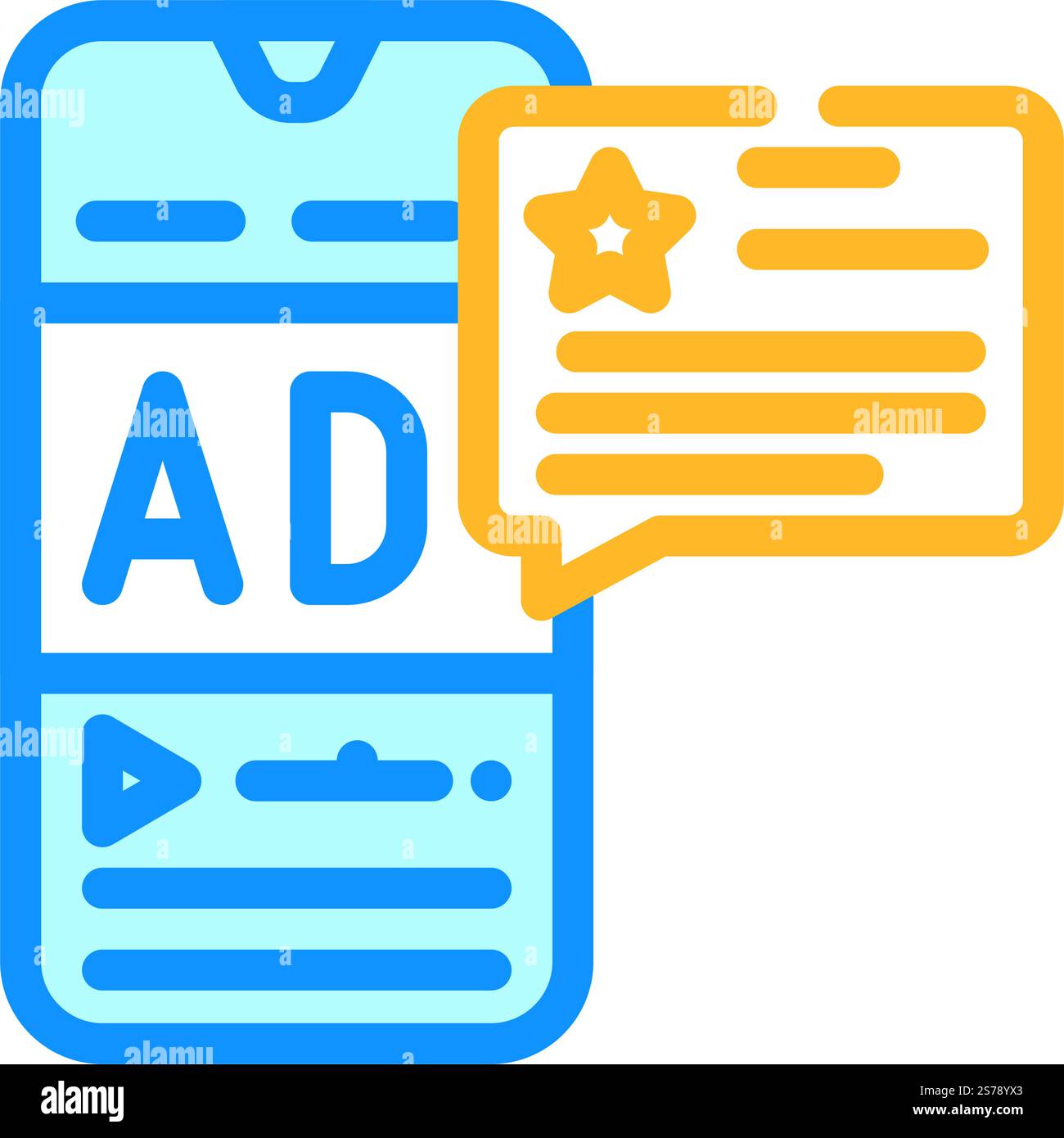 review advertising color icon vector. review advertising sign. isolated ...