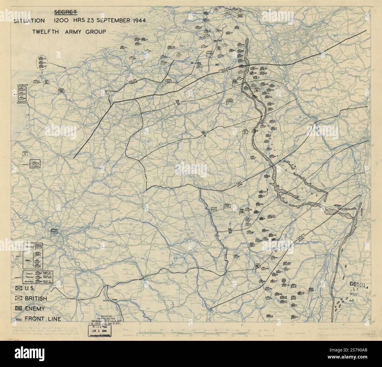 [September 23, 1944], HQ Twelfth Army Group situation map. 1944 by ...