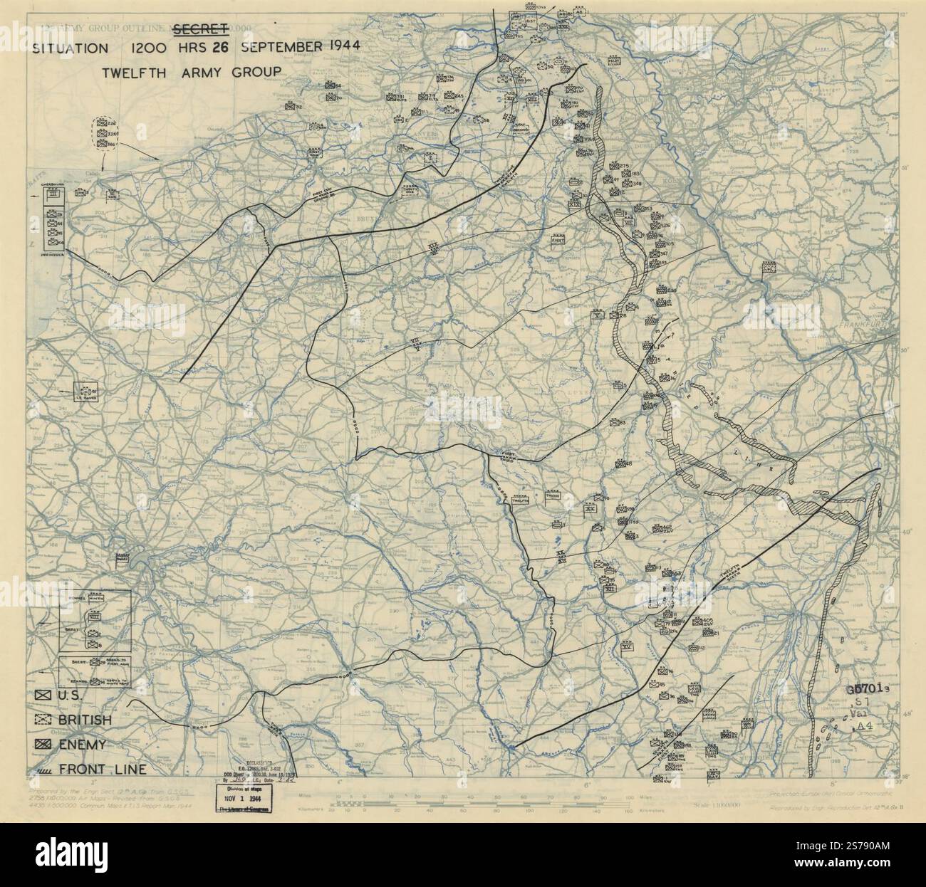 [September 26, 1944], HQ Twelfth Army Group situation map. 1944 by ...