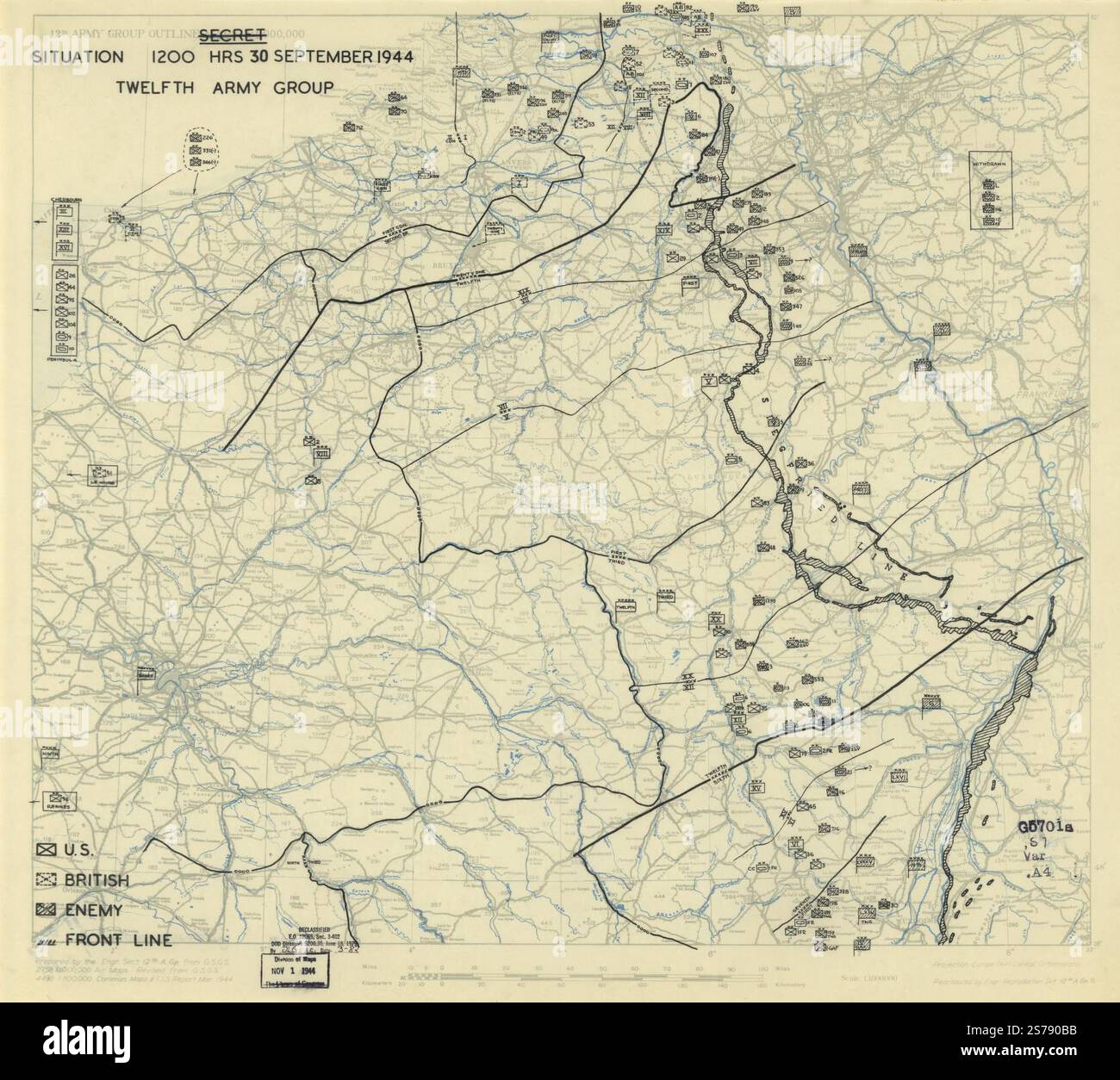 [September 30, 1944], HQ Twelfth Army Group situation map. 1944 by ...