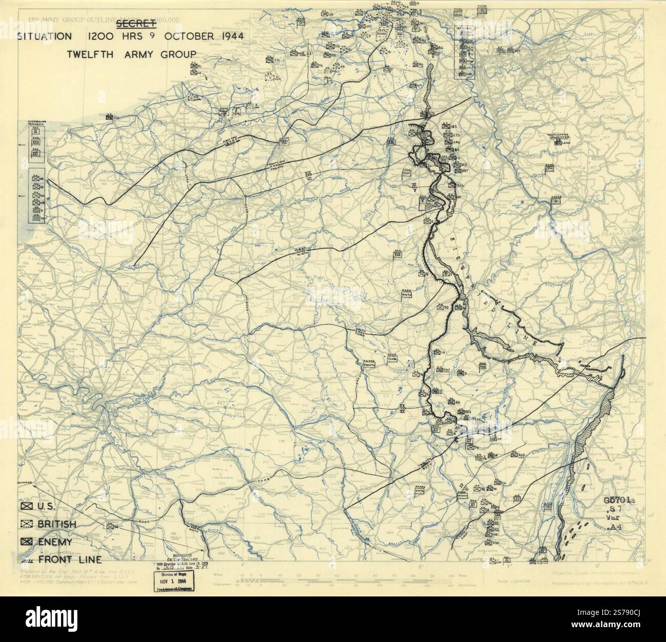 [October 9, 1944], HQ Twelfth Army Group situation map. 1944 by Allied ...
