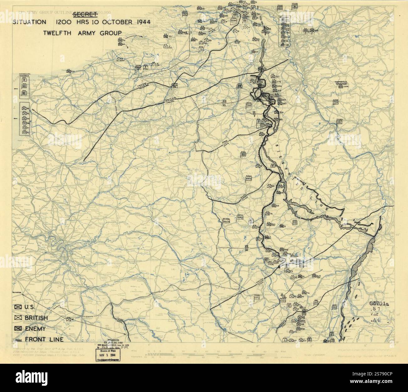 [October 10, 1944], HQ Twelfth Army Group situation map. 1944 by Allied ...