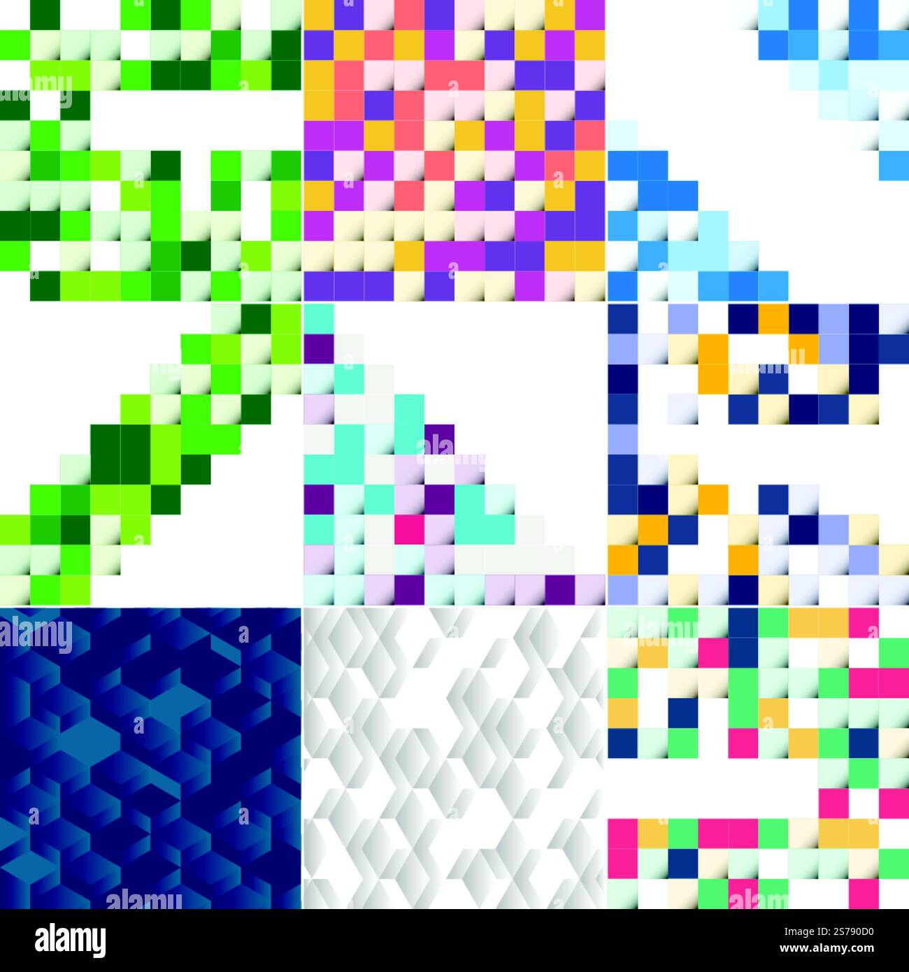 Seamless pattern of colorful blocks with a shadow effect EPS10 vector ...