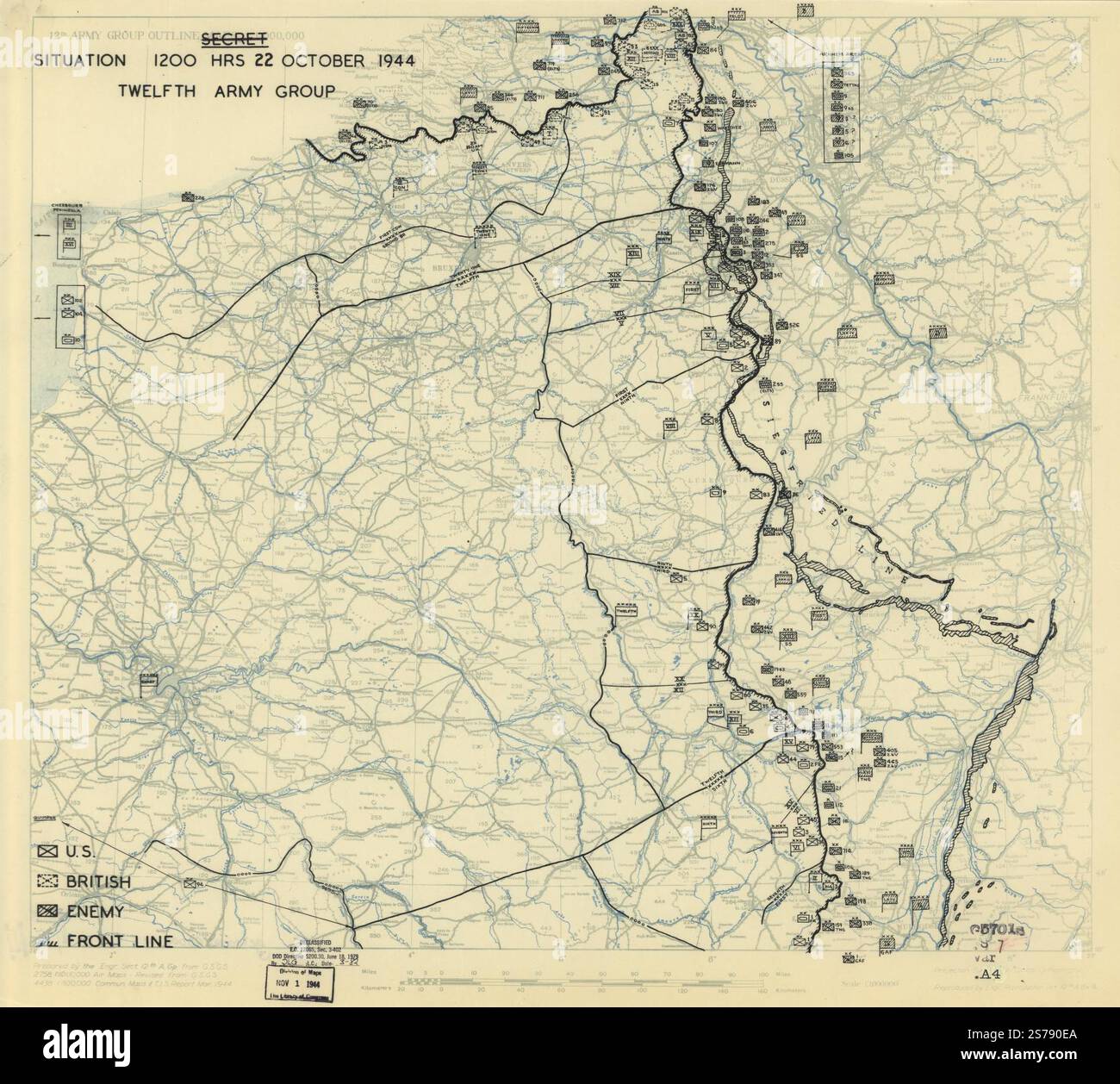 [October 22, 1944], HQ Twelfth Army Group situation map. 1944 by Allied ...