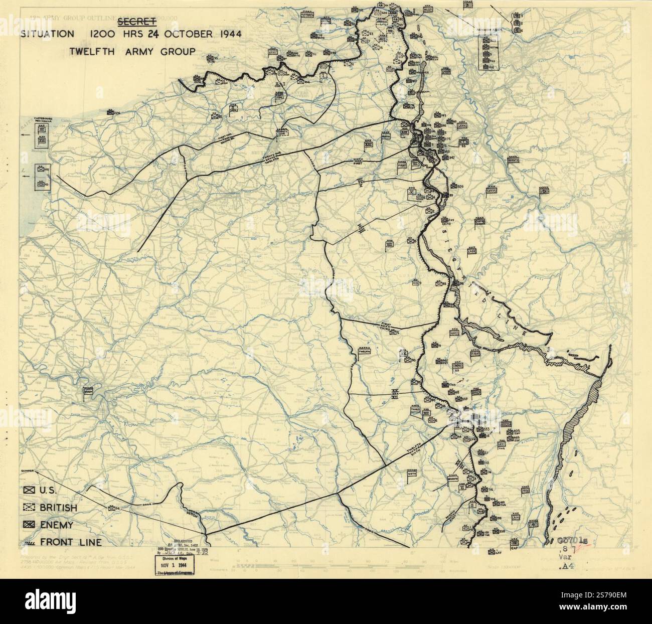 [October 24, 1944], HQ Twelfth Army Group situation map. 1944 by Allied ...
