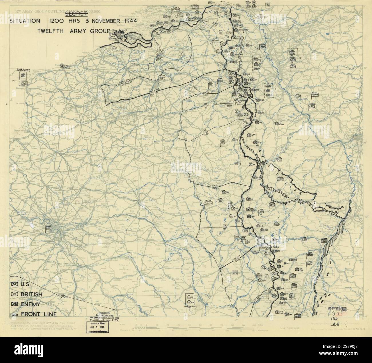 [November 3, 1944], HQ Twelfth Army Group situation map. 1944 by Allied ...