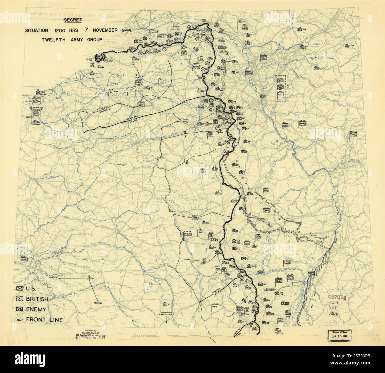 [November 7, 1944], HQ Twelfth Army Group situation map. 1944 by Allied ...