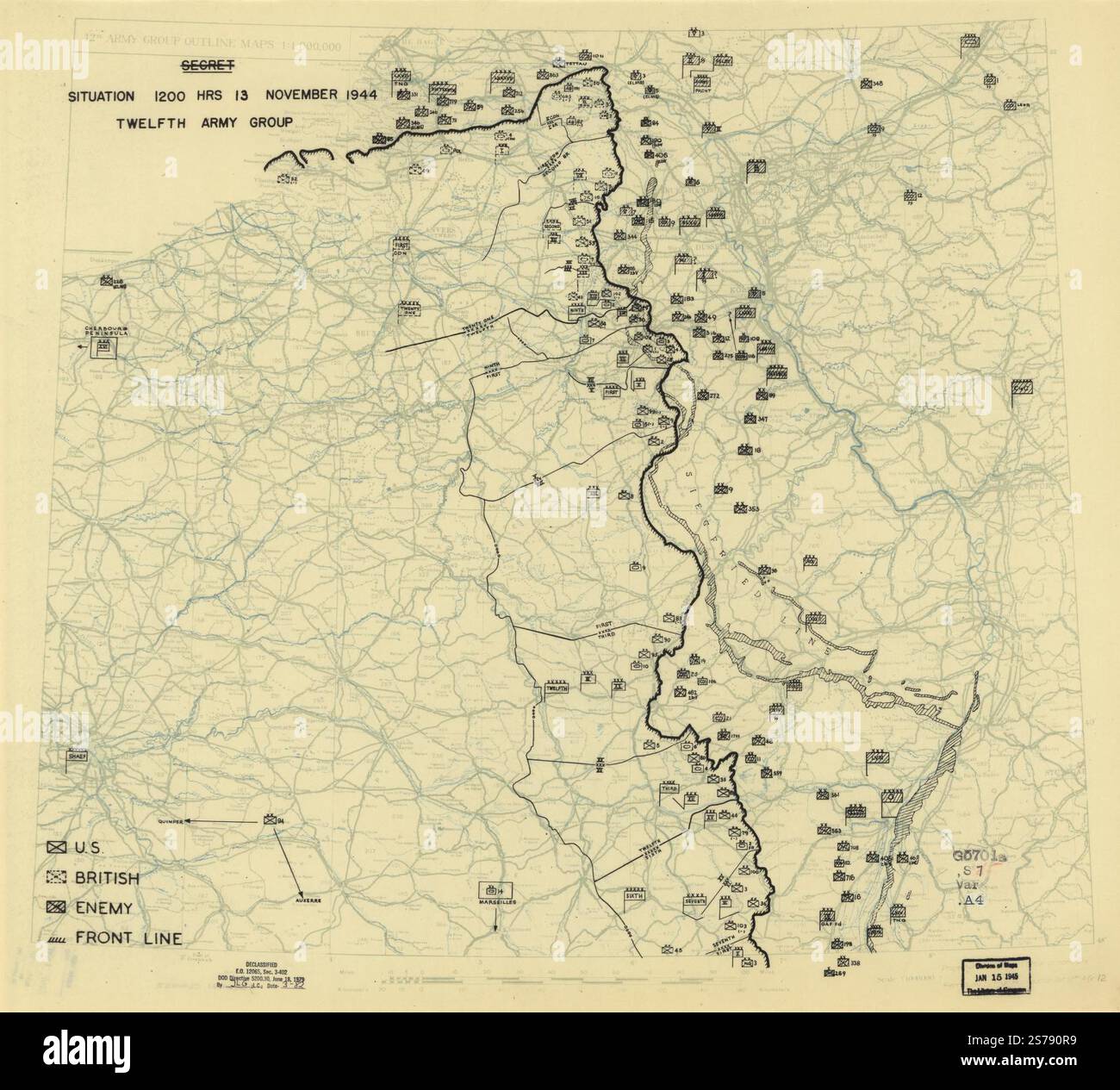 [November 13, 1944], HQ Twelfth Army Group situation map. 1944 by ...