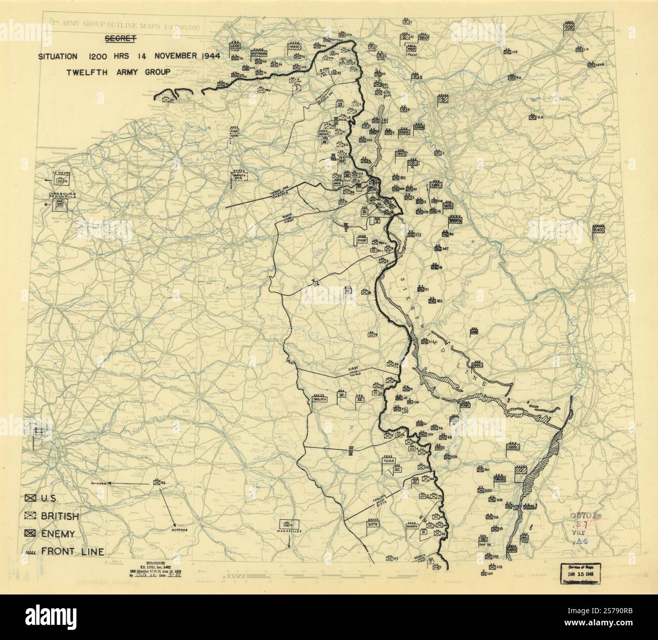 [November 14, 1944], HQ Twelfth Army Group situation map. 1944 by ...