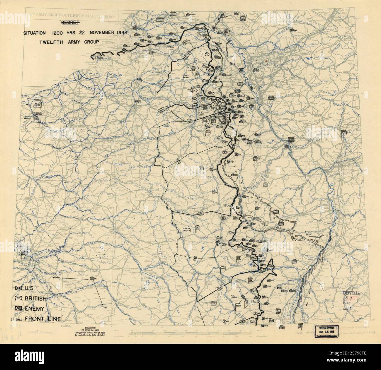 [November 22, 1944], HQ Twelfth Army Group situation map. 1944 by ...