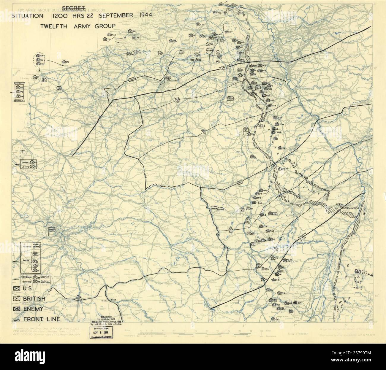 [September 22, 1944], HQ Twelfth Army Group situation map. 1944 by ...