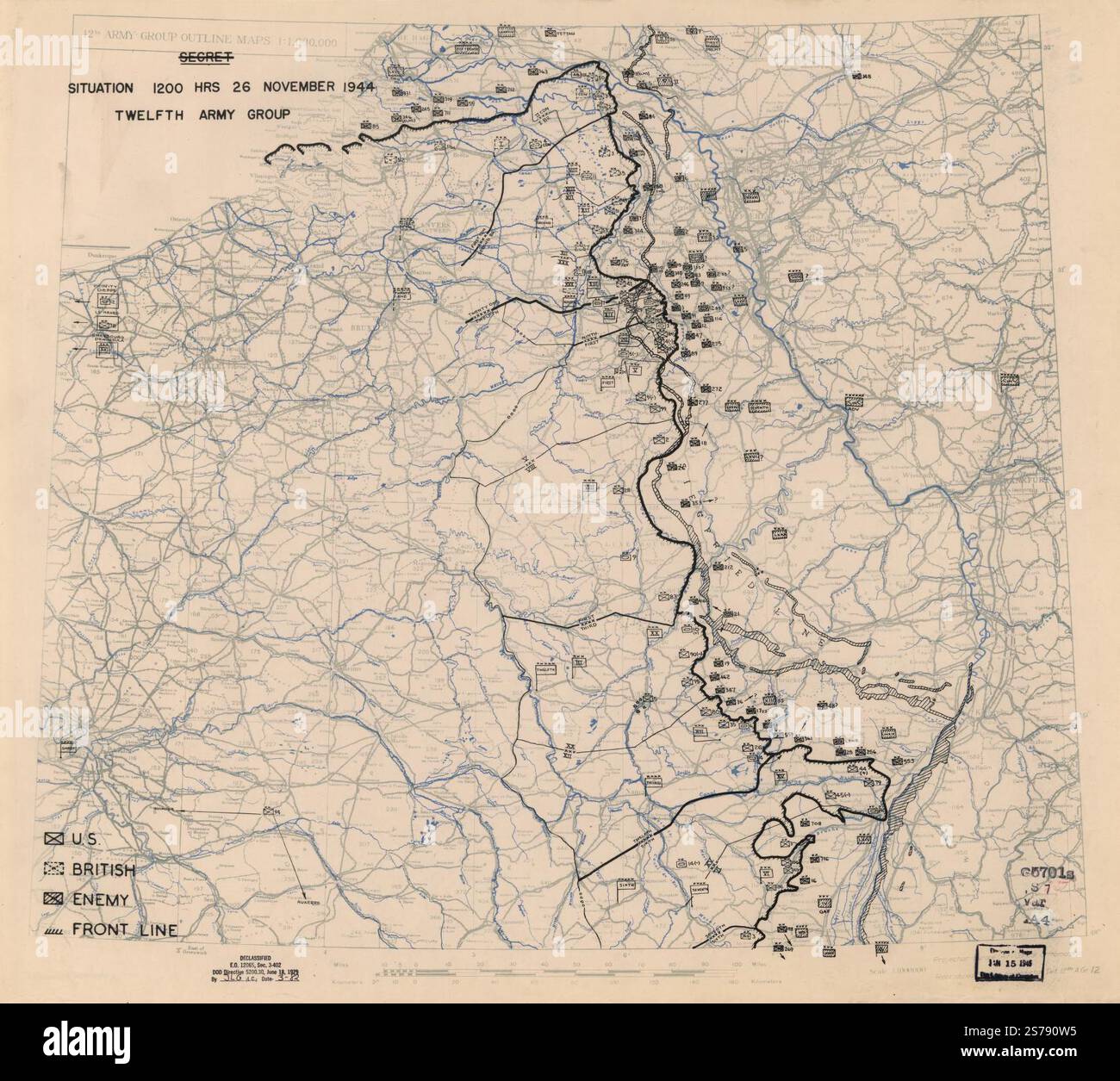 [November 26, 1944], HQ Twelfth Army Group situation map. 1944 by ...